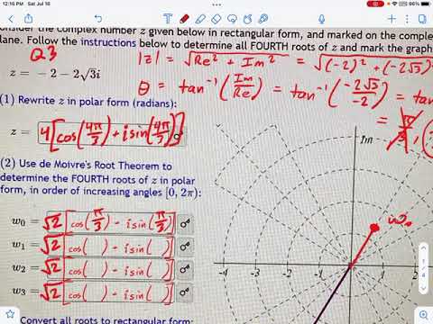 SM3.12.55 — Finding Fourth Roots of Complex Numbers with de Moivre
