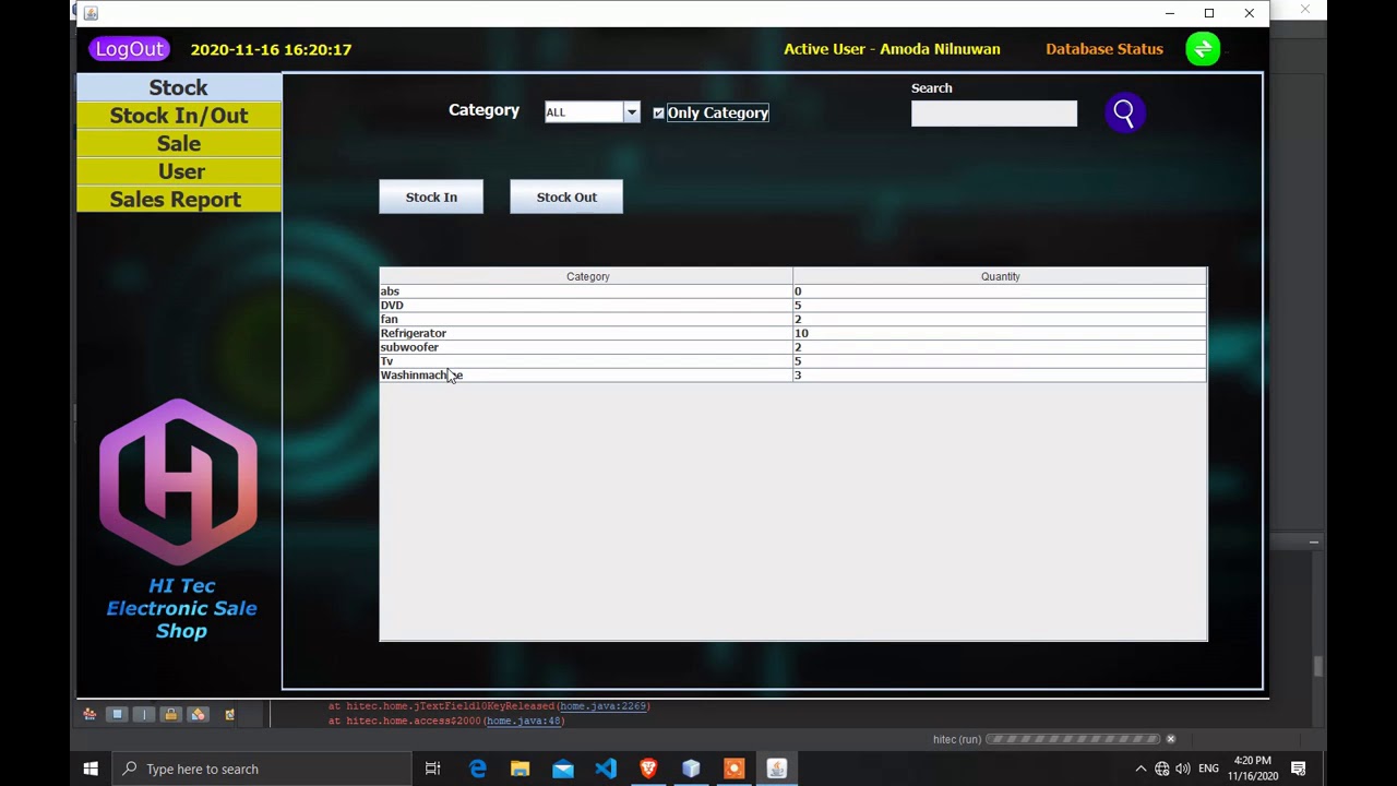 Stock Management System - JAVA (Demonstration)