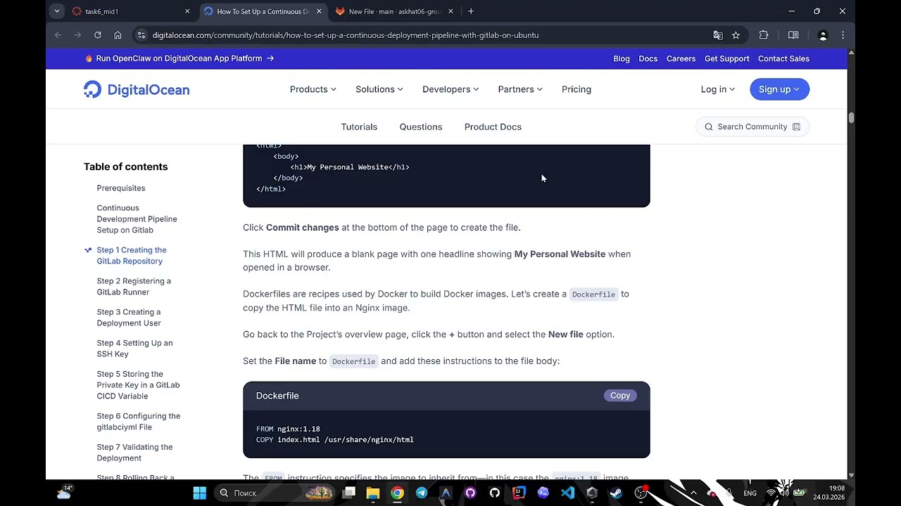 Step 1 — Creating the GitLab Repository