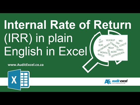 IRR explained in simple terms (what a bank should pay you to match the projects expected cashflows)