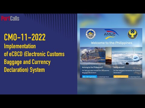 CMO-11-2022 Implementation of eCBCD (Electronic Customs Baggage and Currency Declaration) System