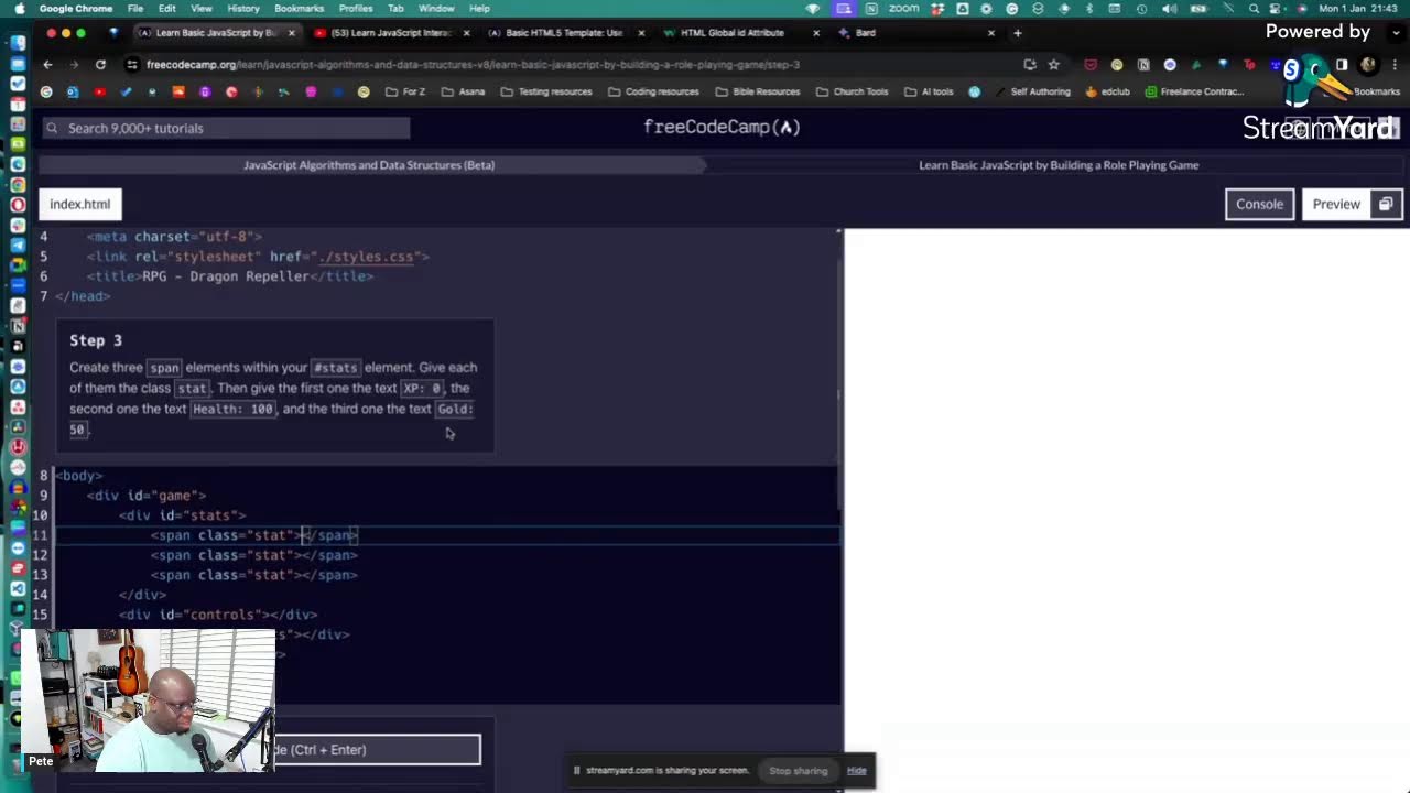 Turning Up Day 1 - GETTING STARTED on the JavaSCript Algorithms and Data Structures course