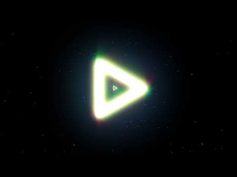 Neon golden youtube play button glow with particles | 1h loop background FULL HD