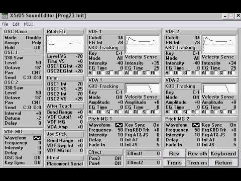 Korg X5D Programming Editor Tutorial #3 (OBX Brass?)