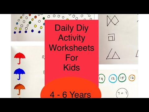 Daily Practice Worksheets For Kids | DIY Worksheets | 4 - 6 Years (free printable)