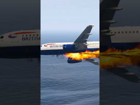 British A320 airbus makes emergency landing on water after engine gets fire|Gta5