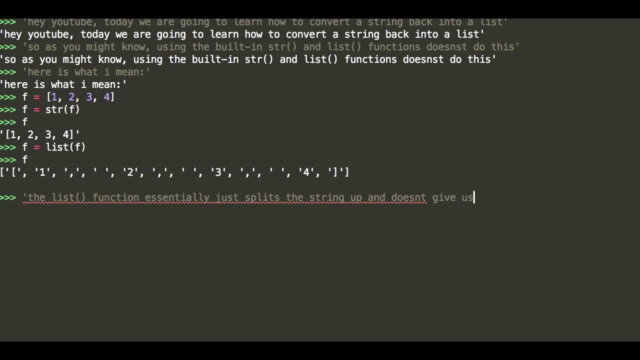 Converting a string list back into a Python list