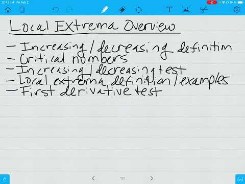 Local Extrema Overview