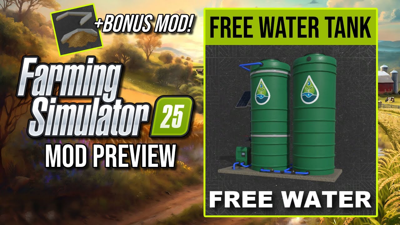 Mod Preview - Free Water Tank & Old Manure Heap (by BsM) | Farming Simulator 25