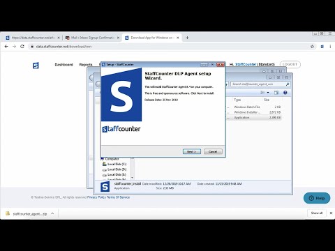 Installing StaffCounter time tracking software on a device / computer. OS Windows.
