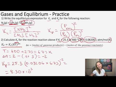 Equilibrium Constant for Gasses using Pressure and Concentration.