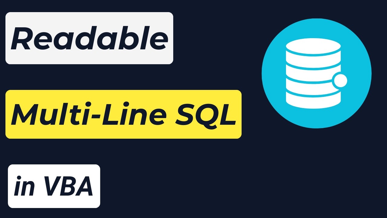 Build Multi-Line SQL Queries in VBA