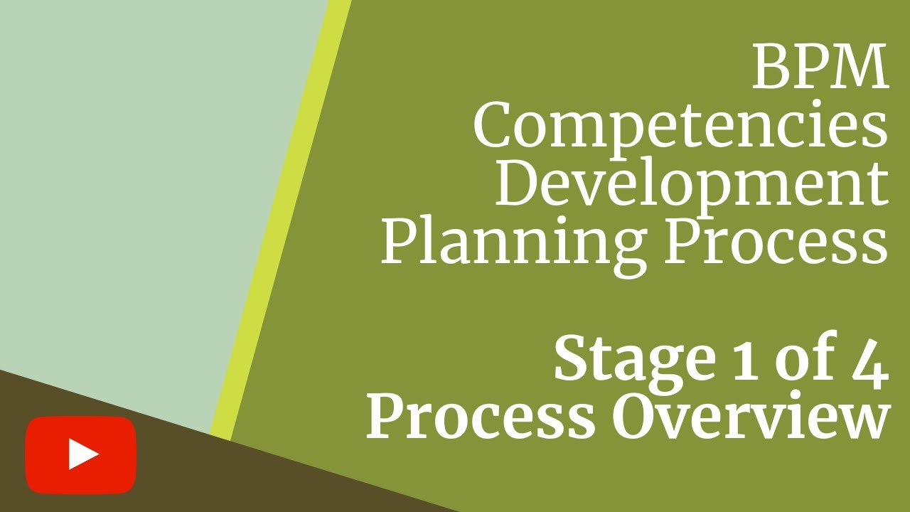 BPM Competency Model - Competency-Based Development Planning Process Overview - Stage 1 of 4