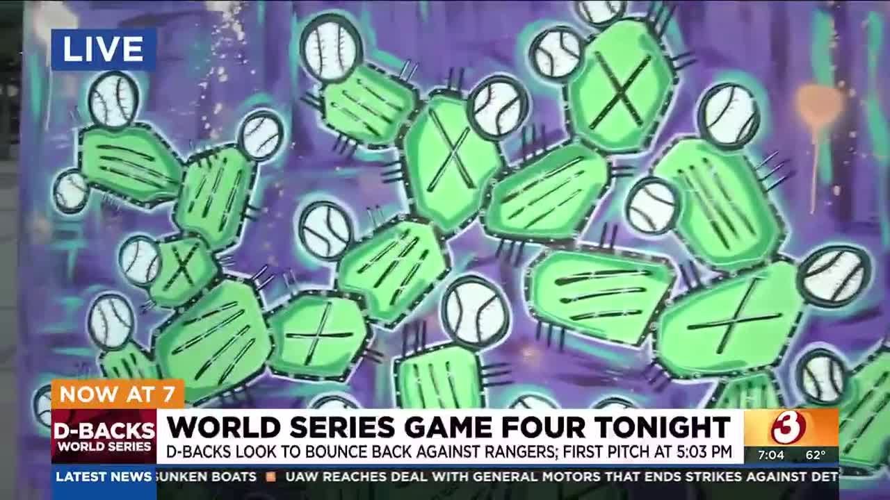 Phoenix street artist paints mural ahead of Game 4 at Chase Field