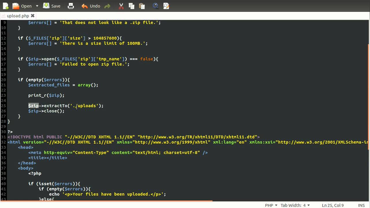 PHP Tutorial: Extracting .zip Files [part 02]