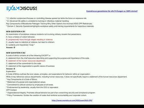 [Jun, 2025] Examdiscuss ASIS-CPP PDF Dumps and ASIS-CPP Exam Questions (Q376-Q391)
