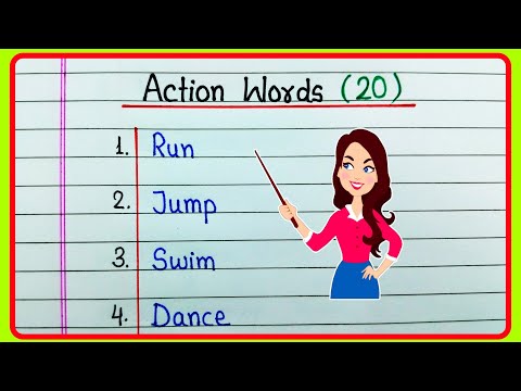 Action words 20 | Action words in English | Writing Action words | Action verbs | Action words