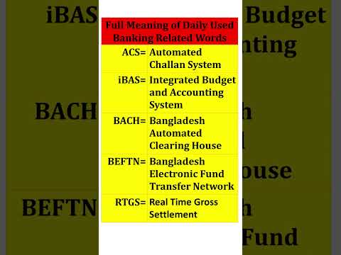 Full Meaning of ACS, iBAS, BACH, BEFTN, RTGS | Daily used Banking Related Words #bank #banking