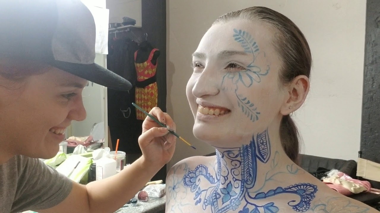 Blue China Body Paint