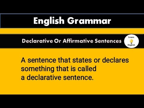 Declarative sentence | what is declarative sentence | examples of declarative sentences