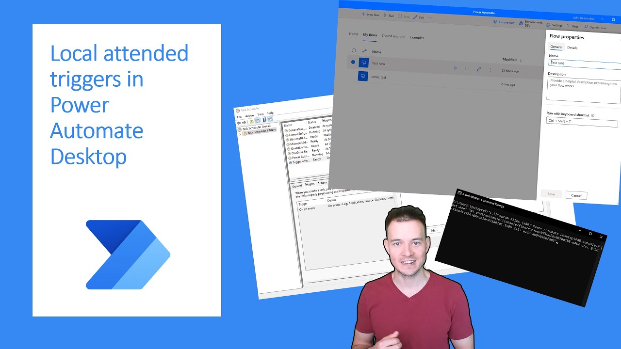 Local attended mode triggers in Power Automate Desktop