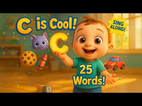 Learn C Alphabet | C is Cool! | Alphabet Rhyme with 25 ‘C’ Words | Learning for Kids | KiKi Kids
