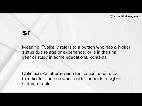sr Meaning