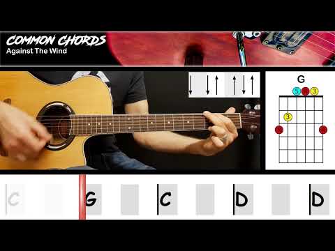 Against The Wind - Bob Seger | EASY GUITAR | Common Chords