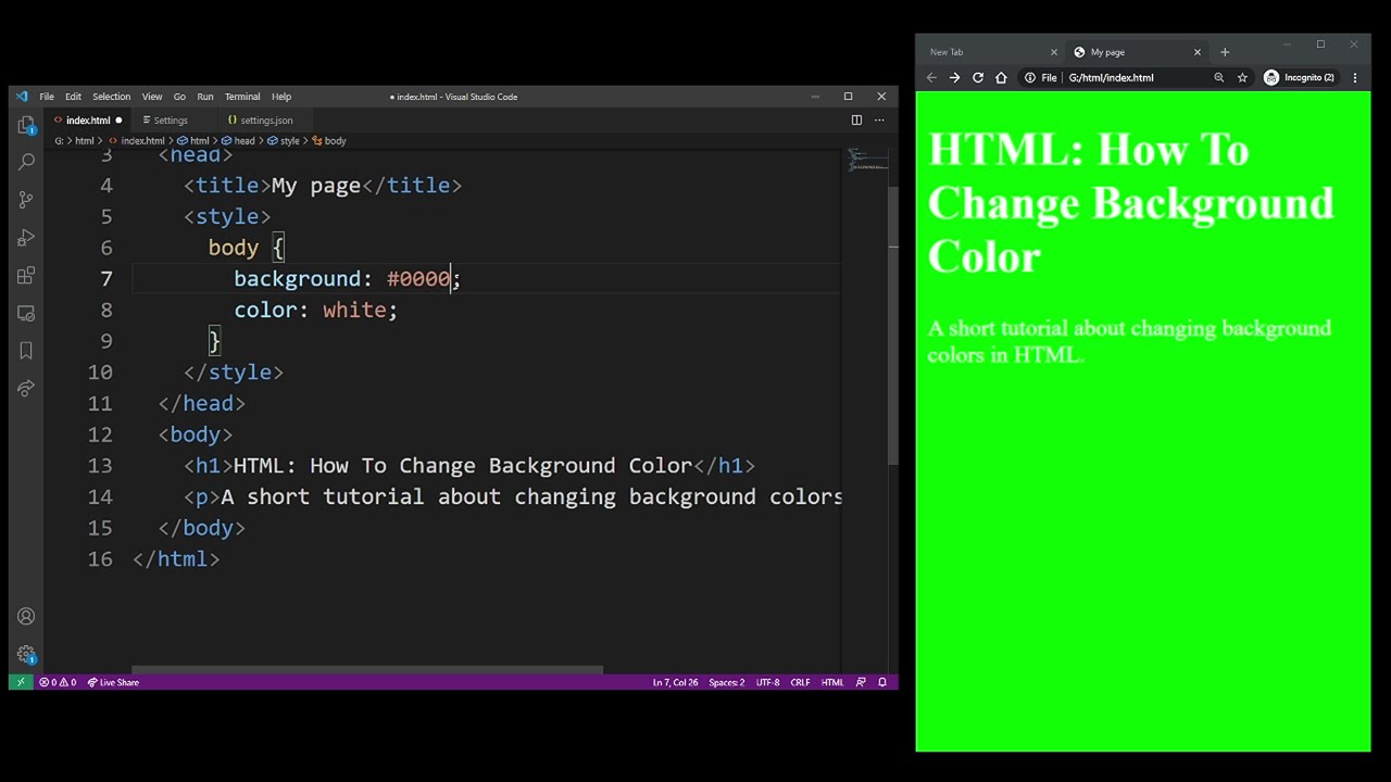 How To Change Background Color of DIV Element In HTML / hex color codes / simple tutorial / 2025