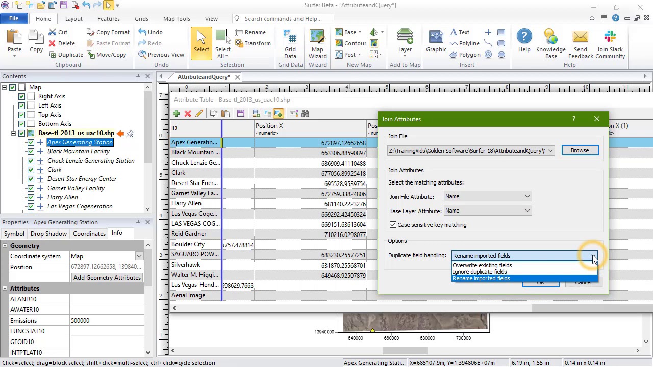 Surfer 20 Attribute Table and Query Training Video
