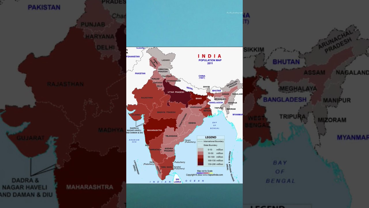 Population map of India
