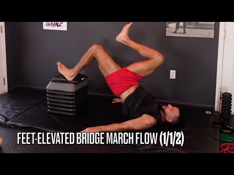 Feet-Elevated Bridge March Flow to Grow Glutes & Hamstrings + Boost Hip Mobility