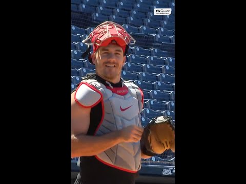 BCIB getting close? 👀J. T. Realmuto got some fielding and hitting practice in #phillies #mlb