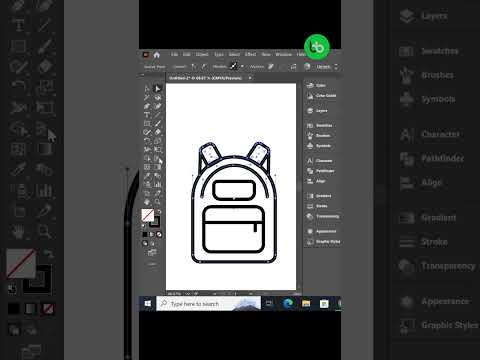 School bag logo | Logo design process | adobe illustrator tutorial #tutorial #graphicdesign #shorts