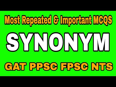 Synonyms mcqs with answers || Synonyms and Antonyms mcqs || NTS English synonym mcqs || GAT Mcqs