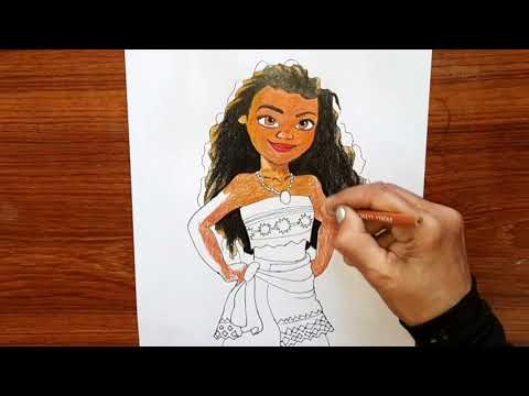 Princess Moana Drawing easy Step by Step – I'm Youtuber – Follow my ...
