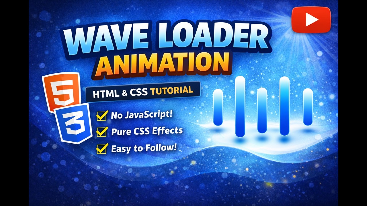 Wave Loader Animation using HTML & CSS  Pure CSS Loading Effect Tutorial