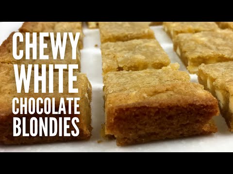 How To Make Easy Blondies - Chewy white chocolate blondie cookie bar recipe