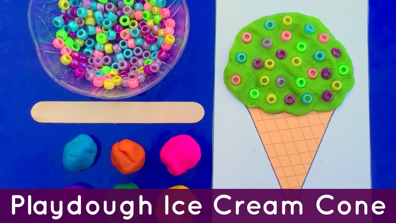 Playdough Ice Cream Cone Preschool Learning  For Fine Motor and Sensory Play