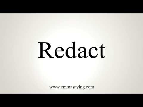How To Pronounce Redact