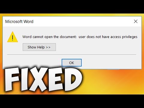 How To Fix Word Cannot Open The Document User Does Not Have Access Privileges Error (Easy Solution)