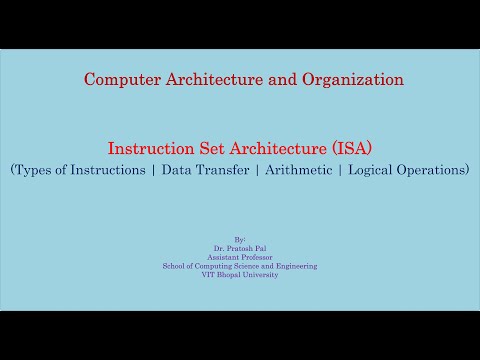CAO || Instruction Set Architecture (ISA) | Types of Instructions | Data Transfer | Arithmetic Ops