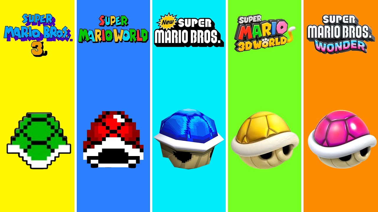 Evolution of Koopa Shell usage method in Super Mario games (1985 ~ 2023)