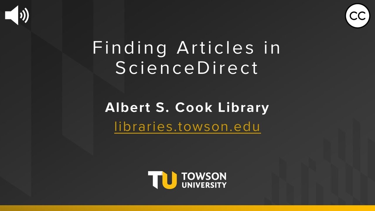 Finding Articles in ScienceDirect