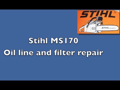 How to video - replace oil line and filter on a Stihl MS 170 chainsaw