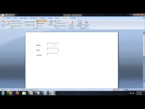 How to Create a Word 2007 Document With Fillable Fields : Tech Niche