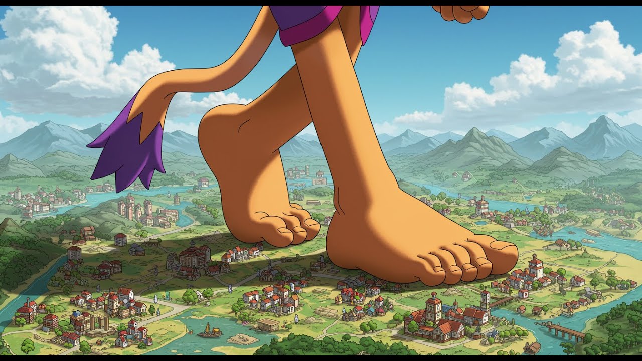 Sonic Blaze the Cat Growth Potion Furry Giantess Feet Muscle Mommy City Butt Crush AI Fanart