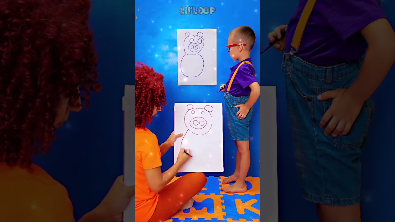❓¿PUEDES DIBUJAR UN CERDITO MIENTRAS CANTAS? Sí — ¡SOLO CÍRCULOS! 🐷🎶🖍️ #cortos #niños