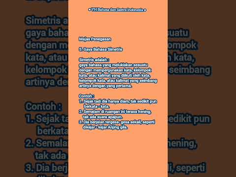 YH Bahasa dan Sastra Indonesia || Majas Simetris