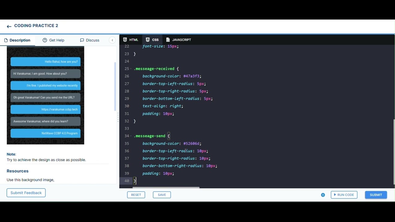 Bootstrap | Chat Page | coding practice-2 | NxtWave CCBP 4.0